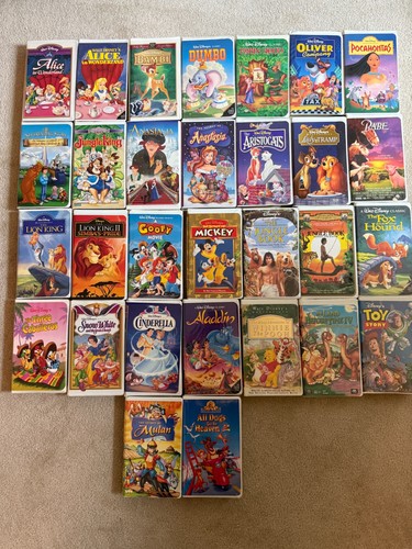 30 Classic Disney VHS clamshell lot, including 5 Black Diamond Editions ...