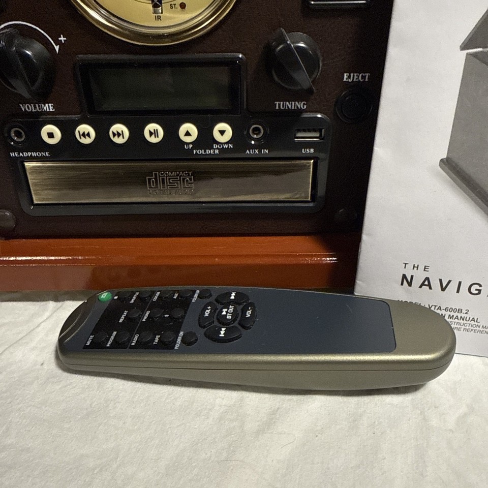 Victrola VTA-600B-ESP Navigator 8-In-1 Classic Bluetooth Record Player ...