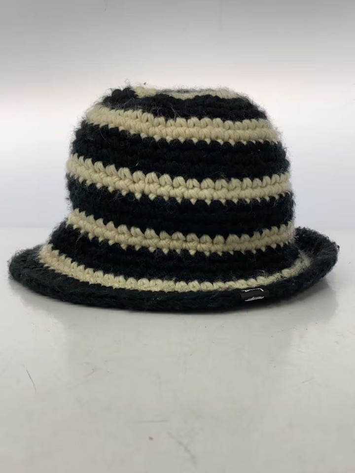 STUSSY Knit Bucket Hat Black Knit Cap Free Acrylic Black Border Men's ...