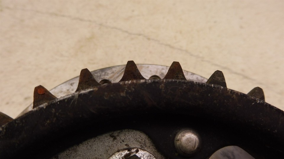 1974 honda cb200t twin H1100-1~ rear wheel hub w sprocket brake plate ...