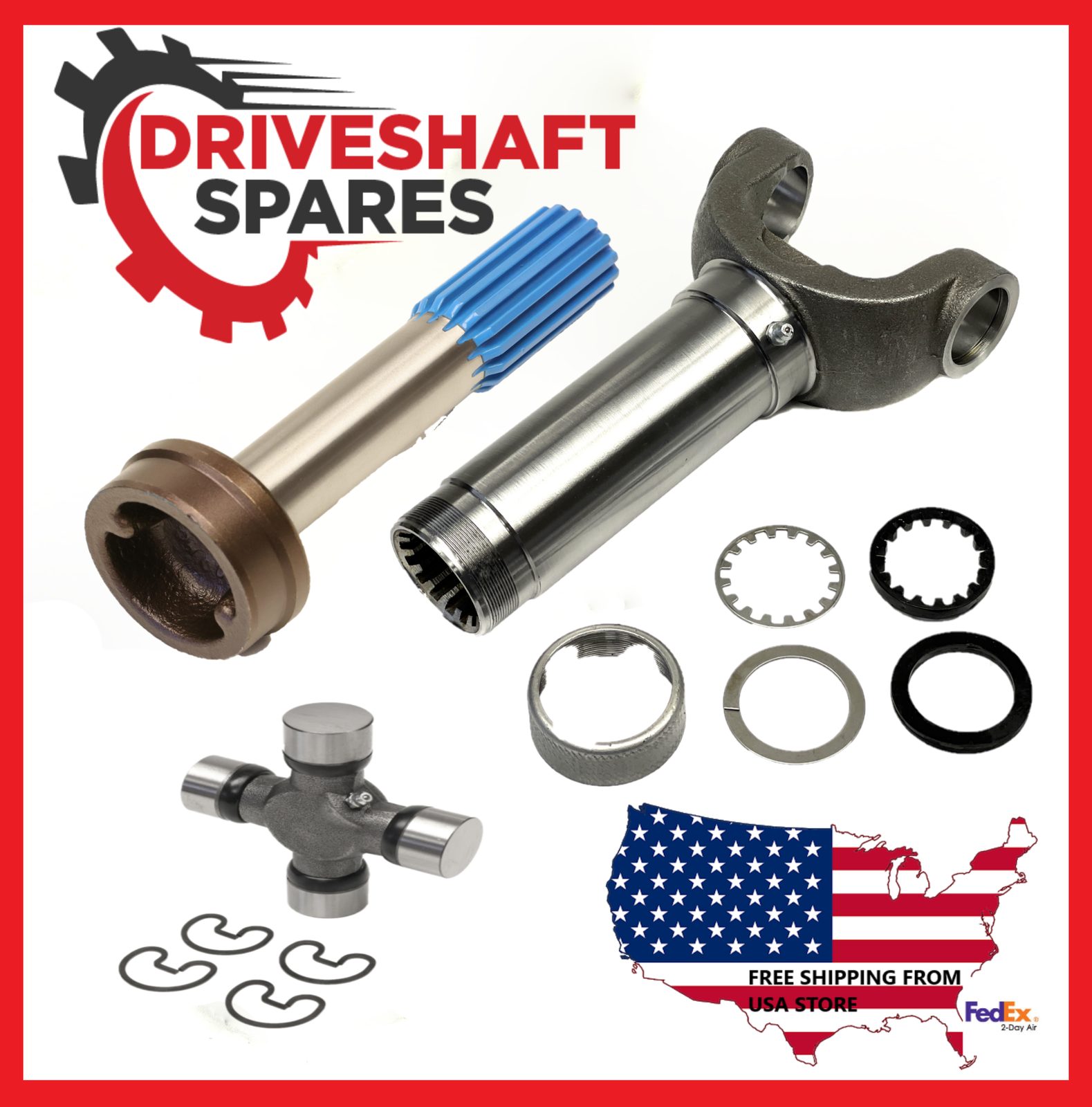 1410 slip yoke assembly Set , 3-3-508KX + 3-40-1222 (2.750 x .083) + 5 ...