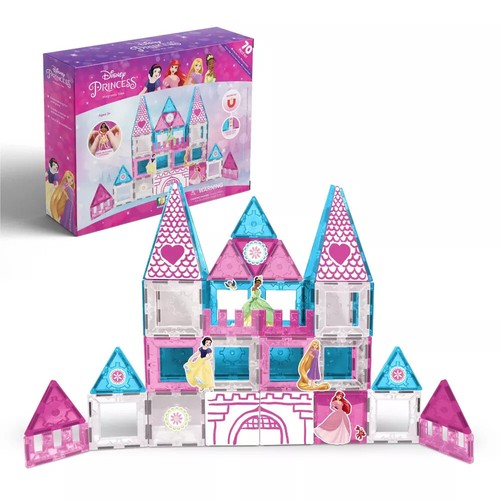 Tytan TYT-DIS-PRINCS Disney Princess Magnetic Tile Castle 70-Piece ...
