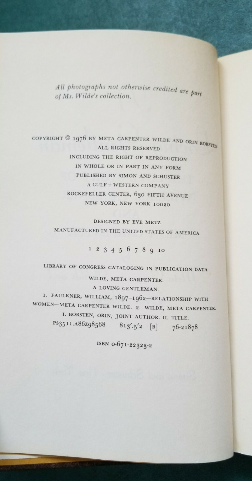 SIGNED A Loving Gentleman Meta Carpenter Wilde First Edition 1976 ...