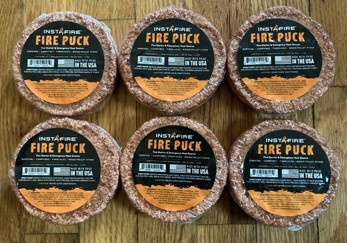 Fire Pucks Fire Starters by InstaFire -Camping-Hiking-Survival- SIX (6 ...