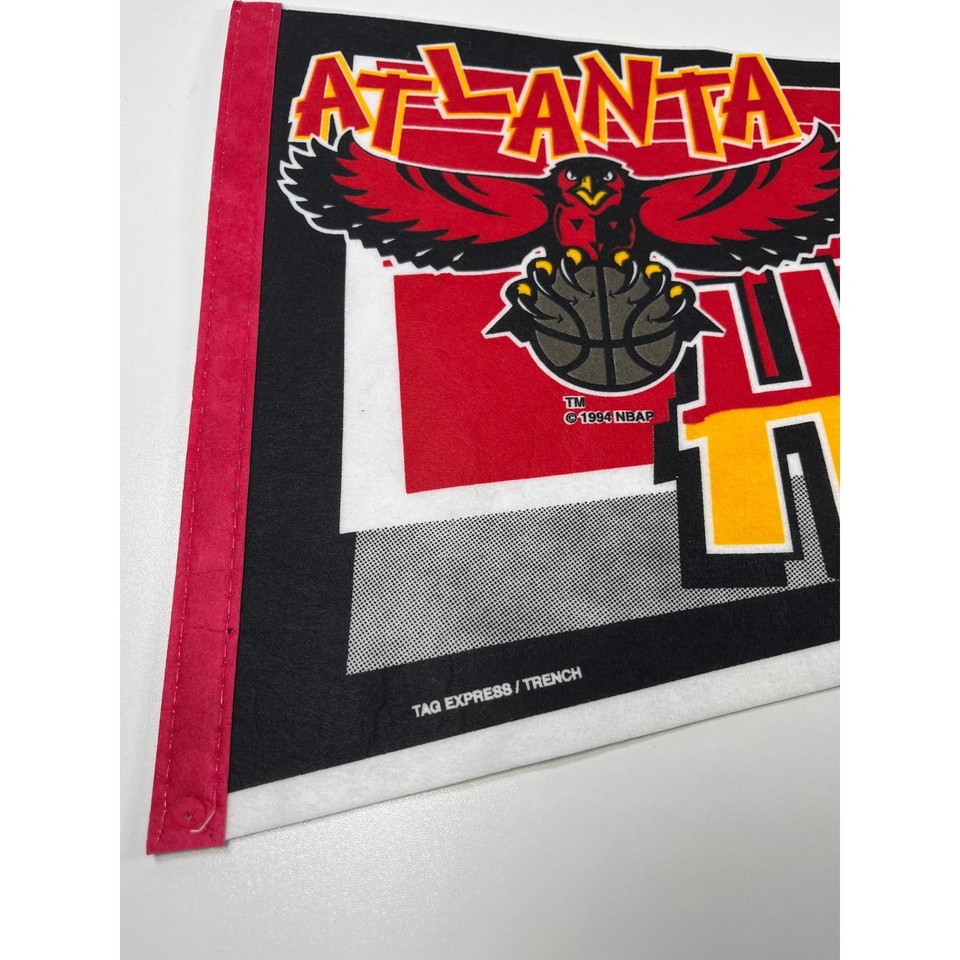 Vintage 1994 Atlanta Hawks NBA Basketball Pennant Tag Express Trench ...