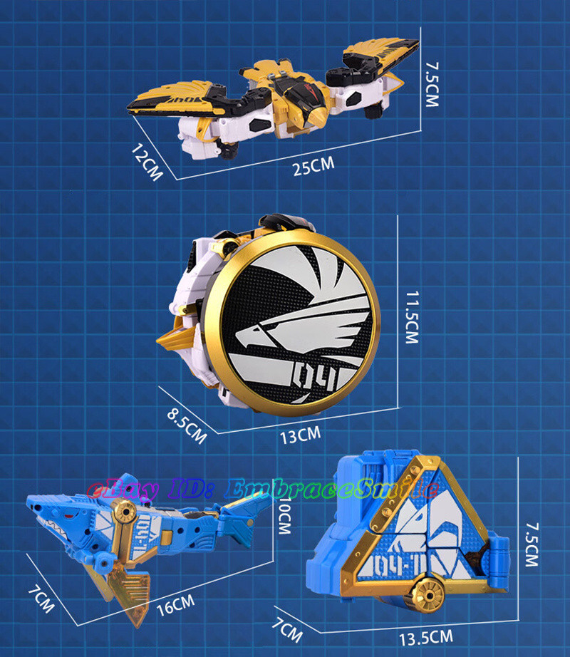 Geo Mecha Beast Guardian 04 SKY HAWK 3-UNIT Shark Eagle Bison Transform ...