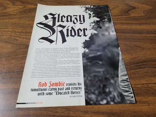 4 Page Rob Zombie 2006 Revolver Magazine Article | eBay