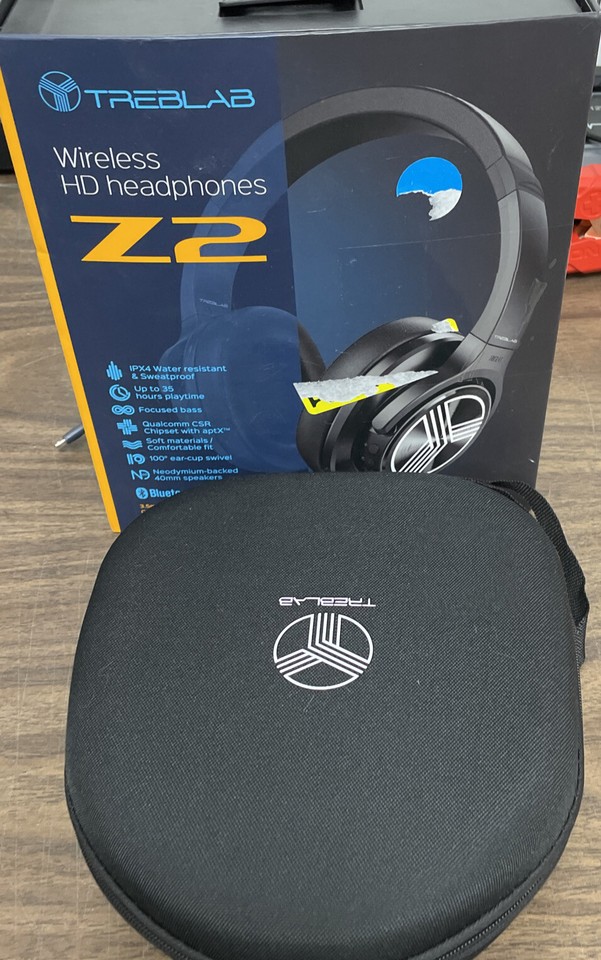 TREBLAB Z2 Active Noise Cancelling Over Ear Headphones Bluetooth ...