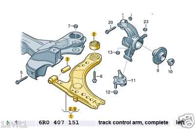 New Genuine VW POLO SEAT IBIZA SKODA Near Side Front Control Arm ...
