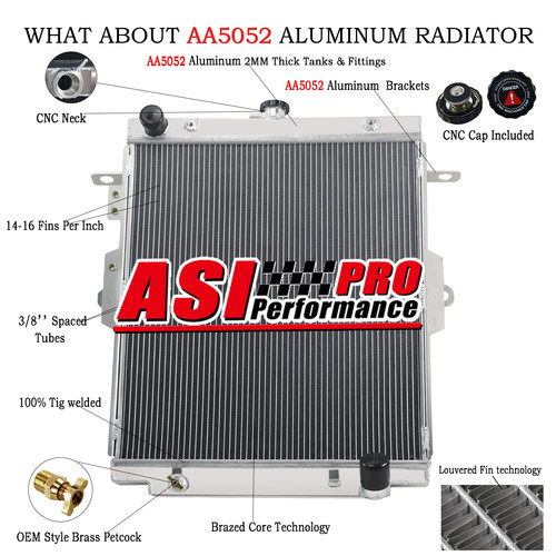 Universal Aluminum 4-Rows Radiator For Core Size 22''H X 20 2/5''W | eBay