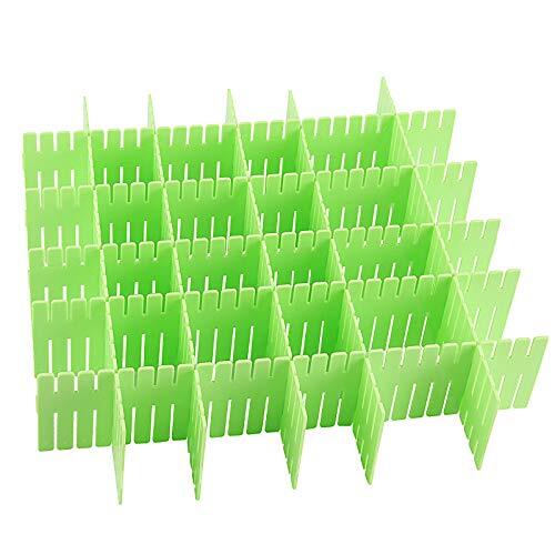 60 Pcs Adjustable DIY Grid Drawer Dividers Organizer Dresser Separator ...