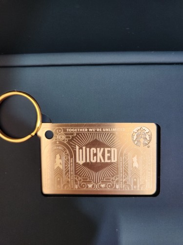Limited Edition 2024 Starbucks Emerald City WICKED Gold Metal Gift Card ...
