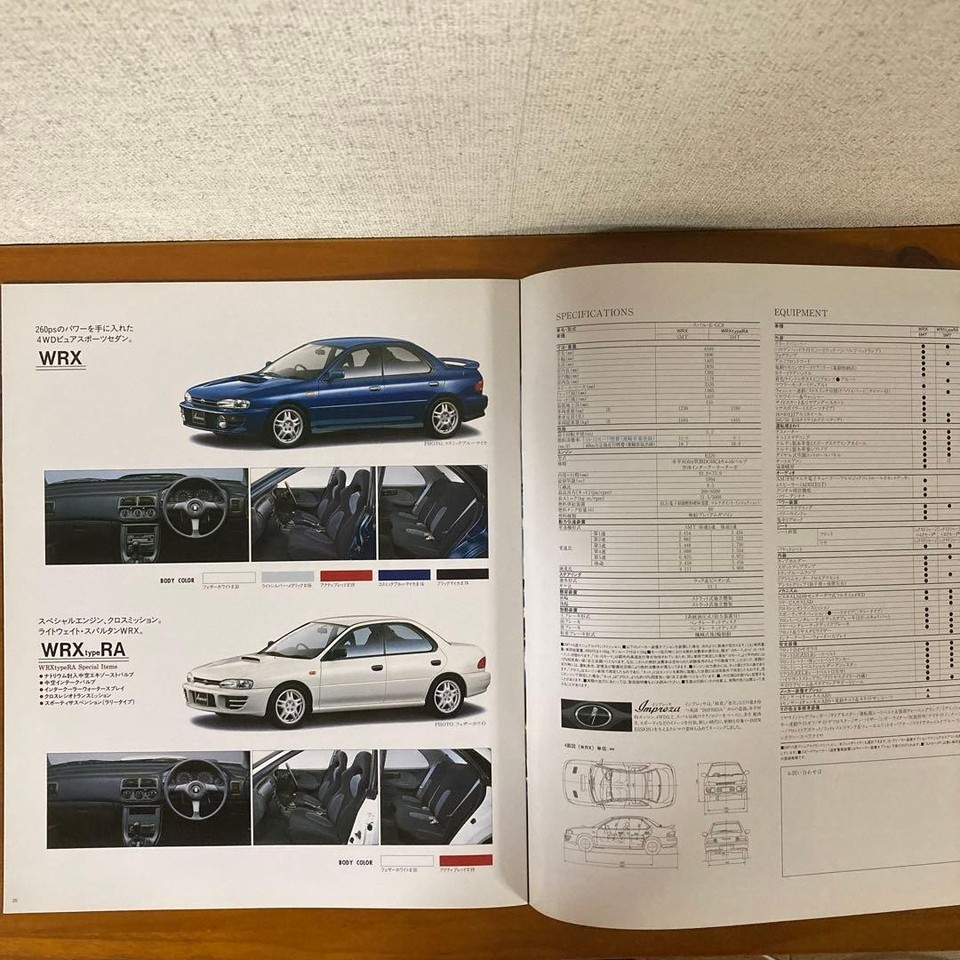 Catalogo Brochure Subaru Impreza WRX GC8 1995 JDM 2.0L Turbo AWD Sedan ...