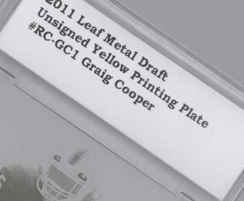 2011 Leaf Metal Draft - Graig Cooper #RC-GC1 Printing Plate Yellow ...