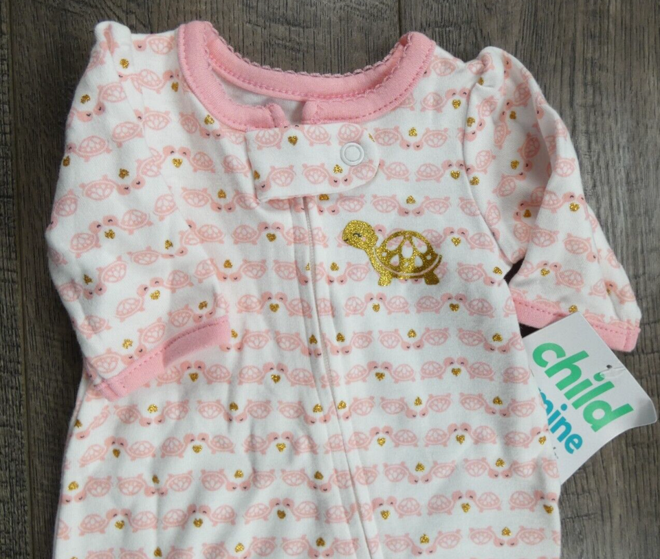 Baby Girl Clothes New Child Mine Carter's Preemie Pink Gold Turtle ...