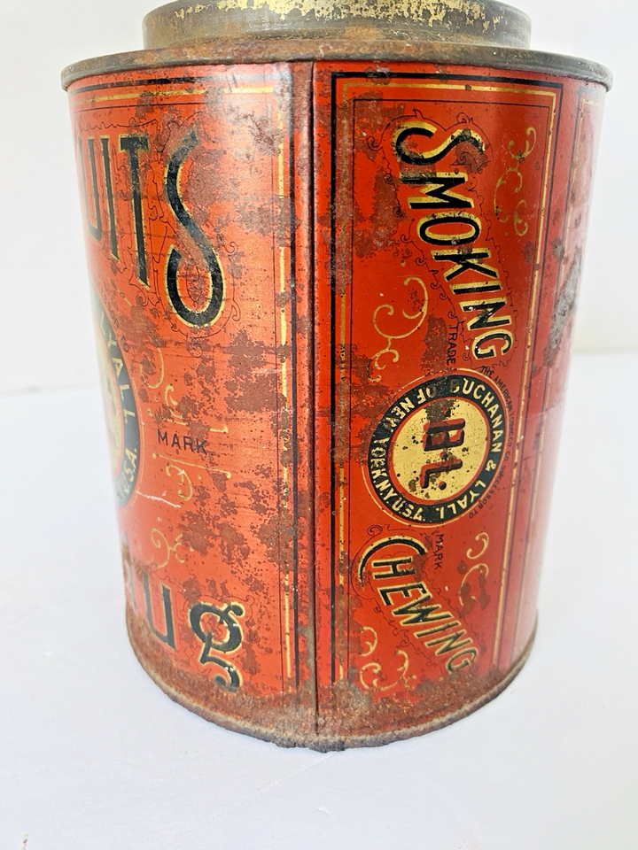 Vintage Antique Round Just Suits Cut Plug Buchanan & Lyall Tobacco Tin ...