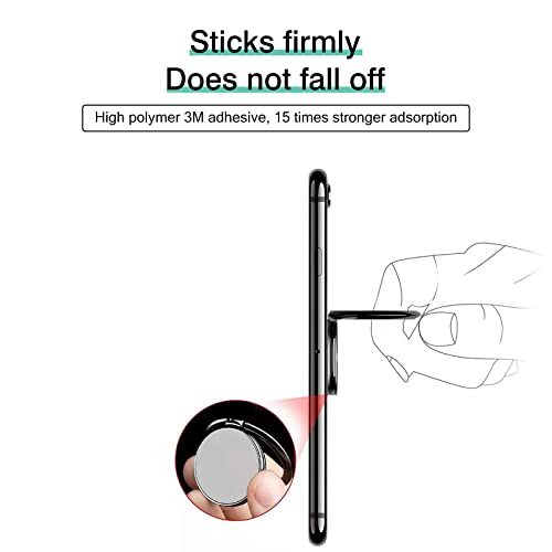 [2 Pack] Round Ultra-Thin Cell Phone Ring Holder Stand,360 Degree ...