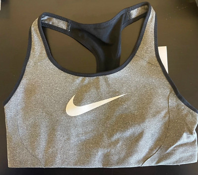 Nike Dri-Fit Victory Shape Sports Bra Grey Black Multiple Sizes | eBay