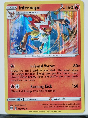 HOLO Infernape 026 /172 LP - B2G1F - Brilliant Stars Sword Shield ...