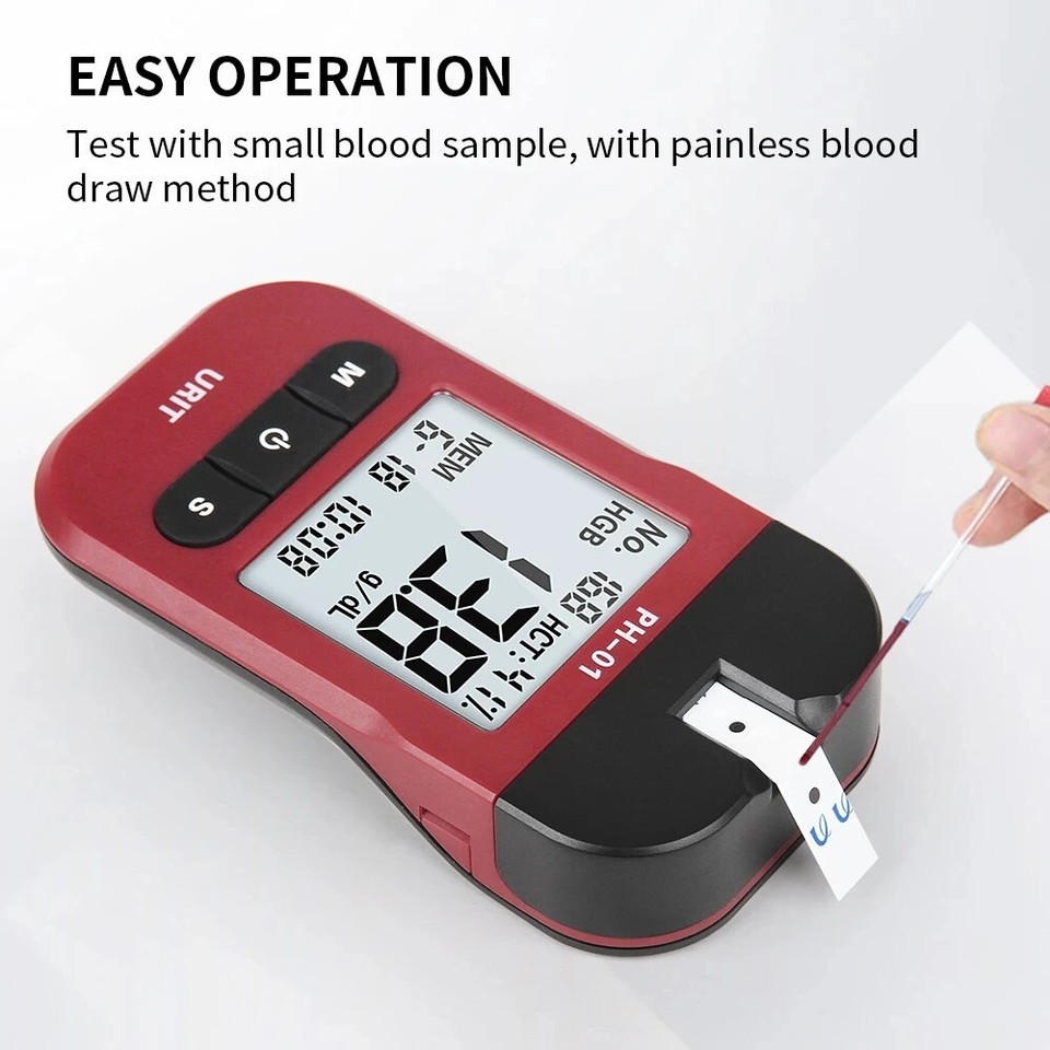 Home Hemoglobin Analysis Tester Meter Hb Analyzer Tester Strip 50 Test ...