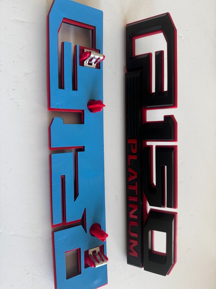 2Pc FITS 2015-2018 FORD F150 PLATINUM EMBLEMS FRONT FENDER Badges Black ...