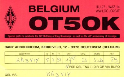 Boutersem Belgium OT5OK QSL Radio Postcard | eBay