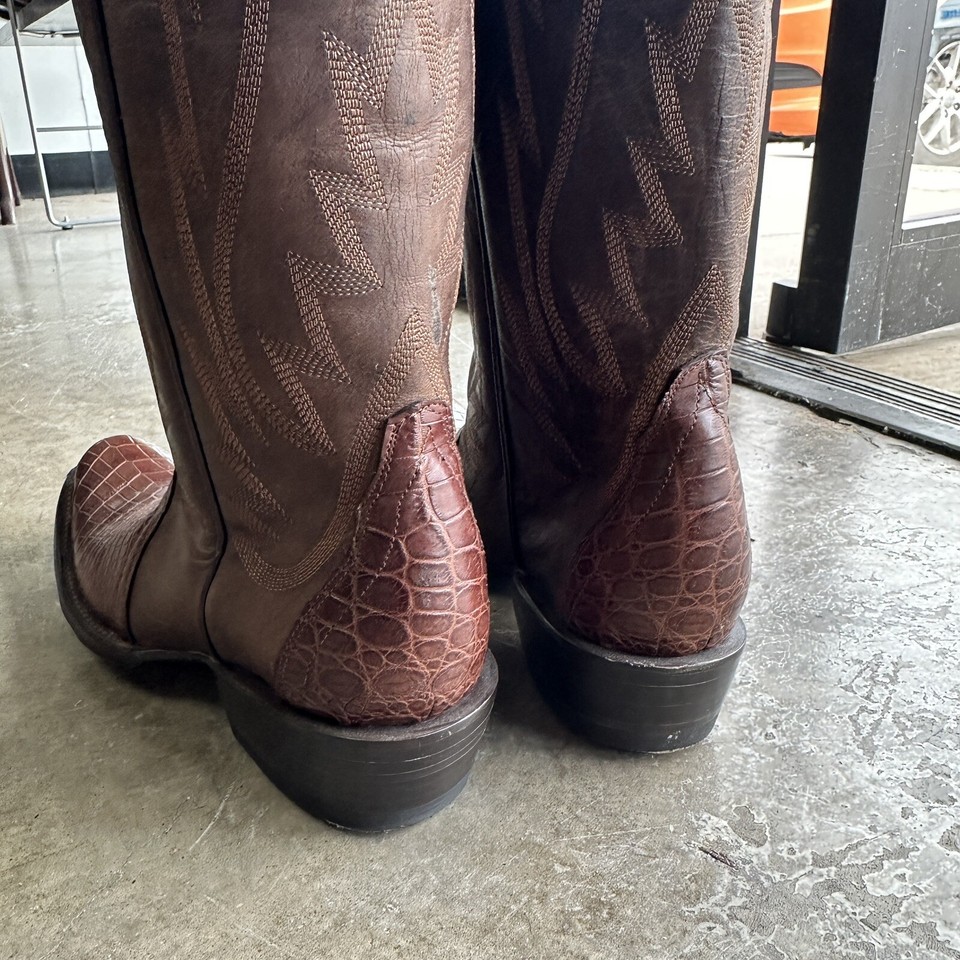ASC Triad Nile Crocodile Chocolate Belly Handcrafted Boots Cutter Toe ...