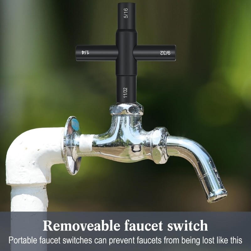 2Pcs 4 Way Sillcock Water Key Wrench, Steel Water Utility Key Meter ...