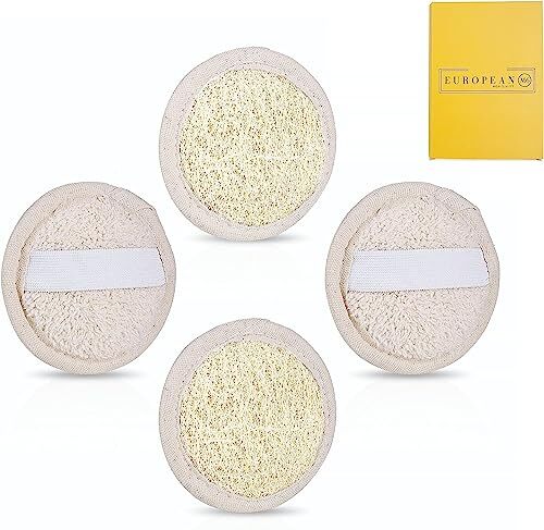 EUROPEAN M6 4 tampons de luffa pour le visage de qualité supérieure ...