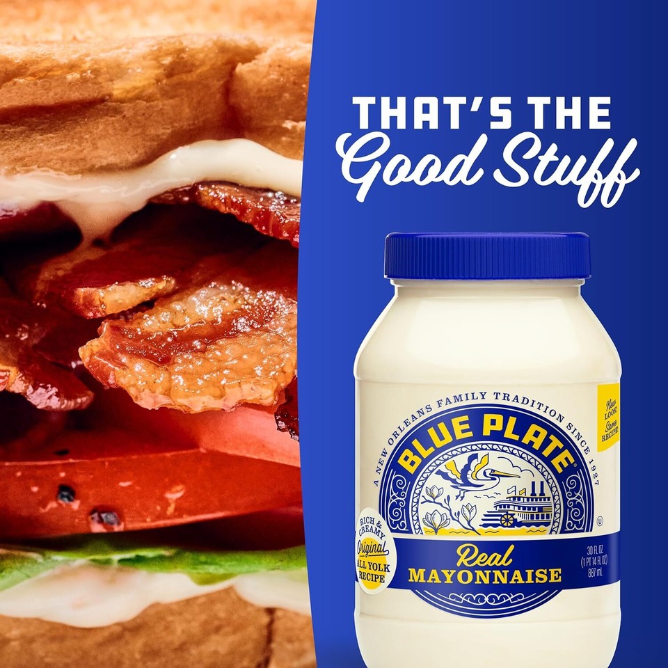 Blue Plate Real Mayonnaise, 30-Ounce Jar, Homestyle Mayo For Chicken ...