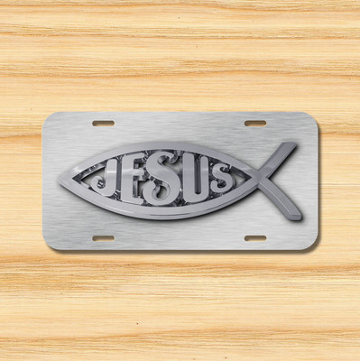 Jesus fish License Plate Vehicle Auto Tag Religious Peace Love FREE ...