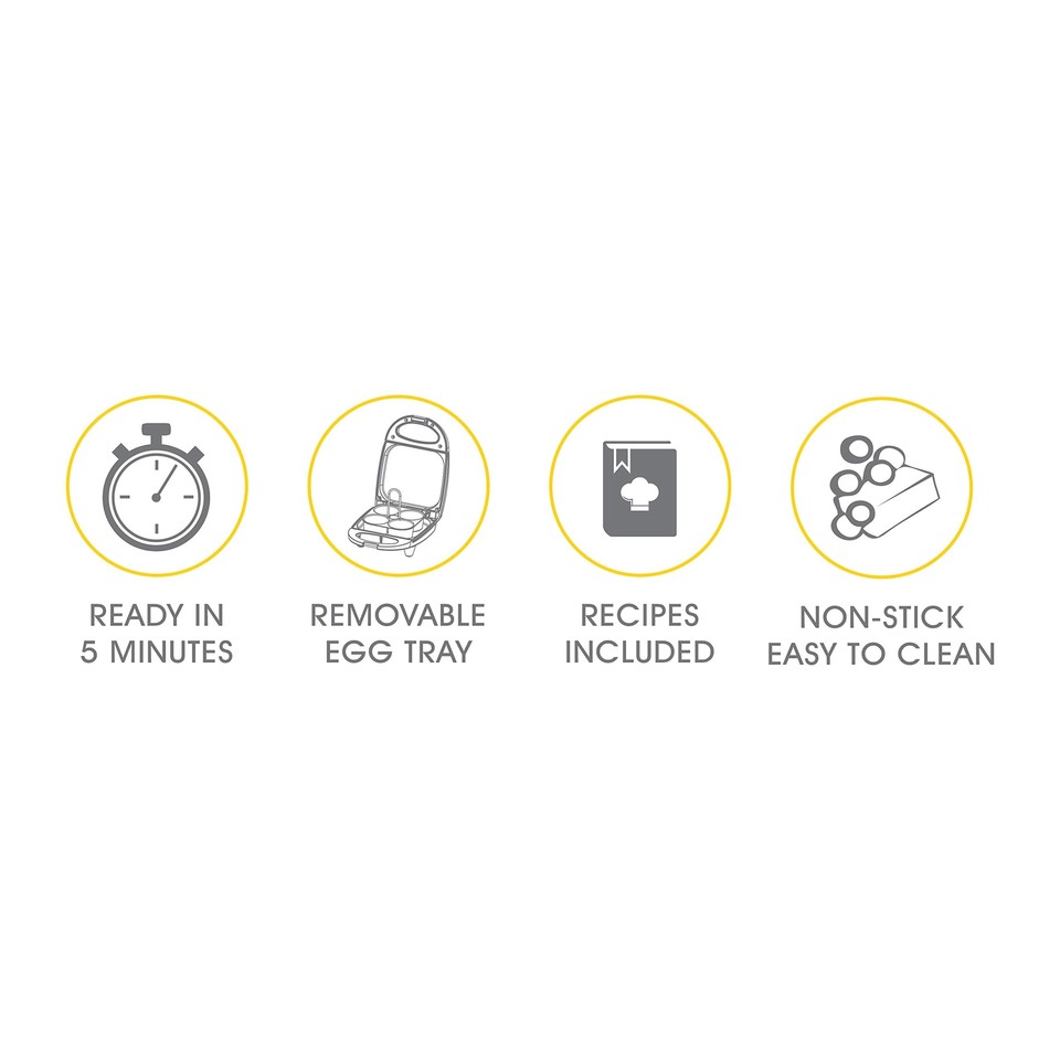 Salton Egg Bite 5 Minute Cooker Breakfast 4 Pie Maker, Yellow | eBay