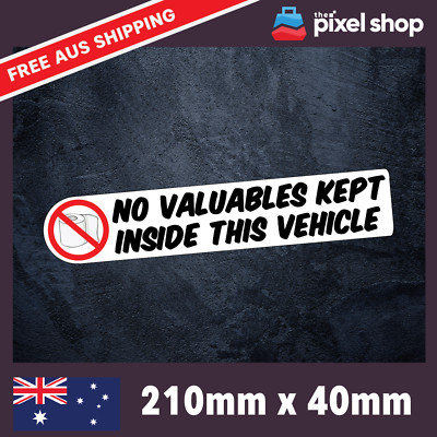 No Valuables or TP Vehicle Sticker - Decal Safety Funny Joke Boat 4x4 ...