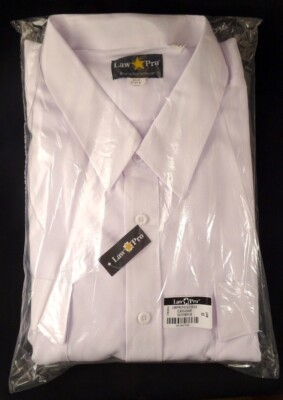 LawPro Men's 100% Polyester Short Sleeve Class A Shirt, SG107, White ...
