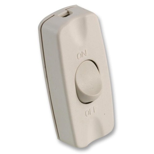 White Inline 2 Core 1A Torpedo Rocker On Off Switch Table Lamp Desk ...