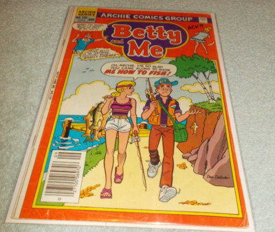 BETTY AND ME # 130 GD+ ARCHIE COMICS 1982 BETTY CATCHES A BIG FISH ...