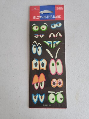 American Greetings Glow In The Dark Stickers Halloween Eyes 2 Sheets ...
