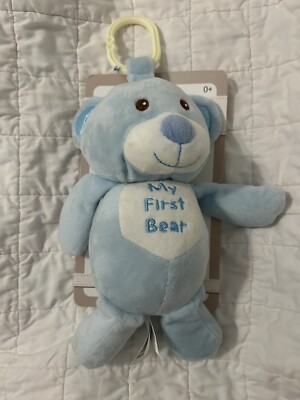 NWT Kellytoy Kelly Baby Blue My First Bear Plush 10” Rattle Lovey Toy ...