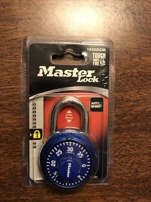 Master Lock Combination Padlock Blue Anti-Shim | eBay