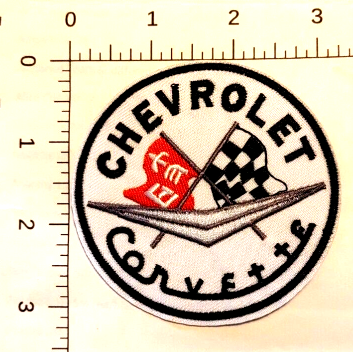 Corvette car company round Embroidered Patch Iron-On Sew-On US shipping ...