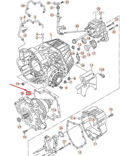 NEW AUDI A4 B7 AUTOMATIC TRANSMISSION SEAL 01J301461B ORIGINAL 01J-301 ...