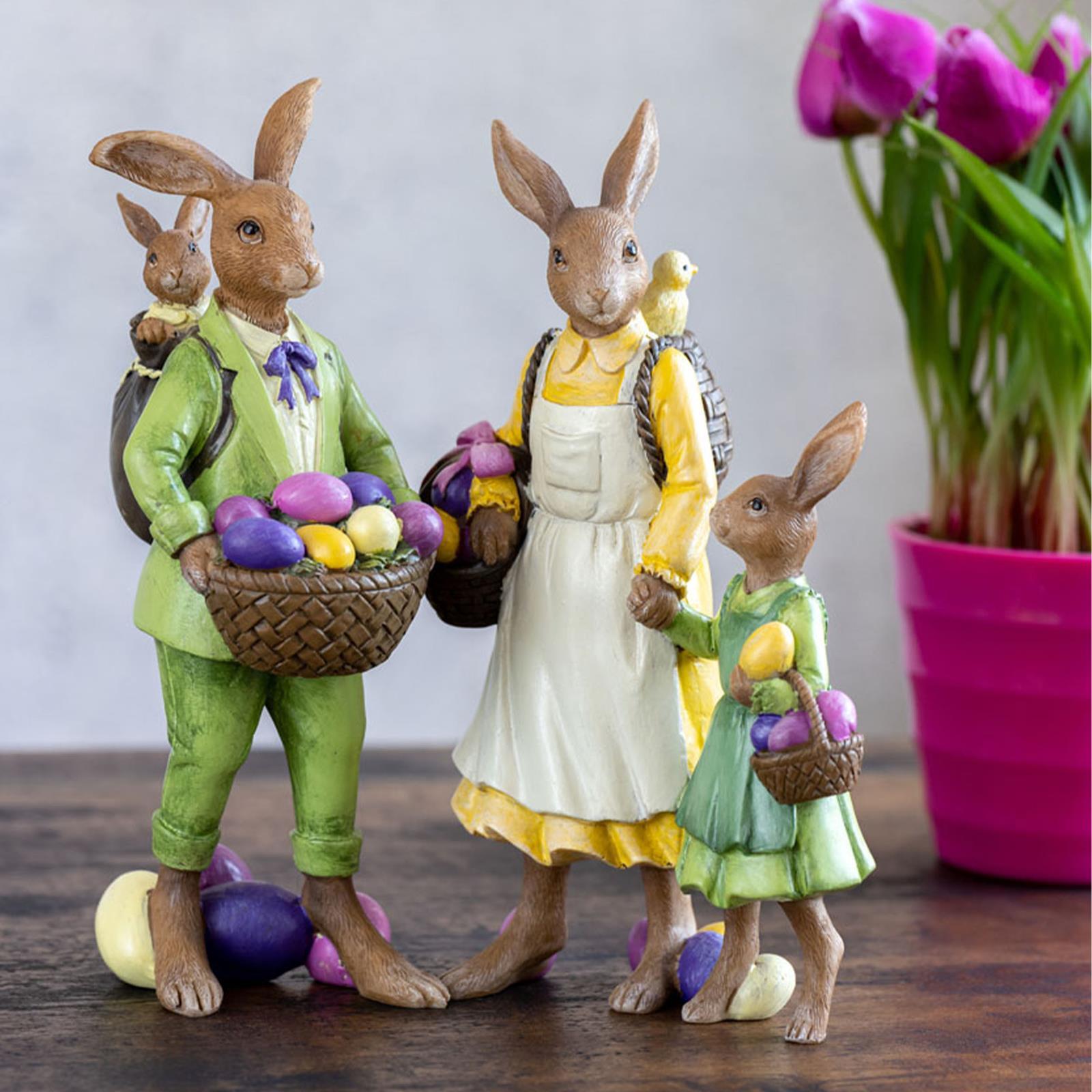 Dekohasen Set 20 cm Polyresin Ostern Dekofiguren Deko Osterhase Familie ...