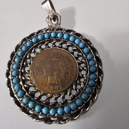 Vintage 1901 Indian Head U.S. One Cent Large Pendant | eBay