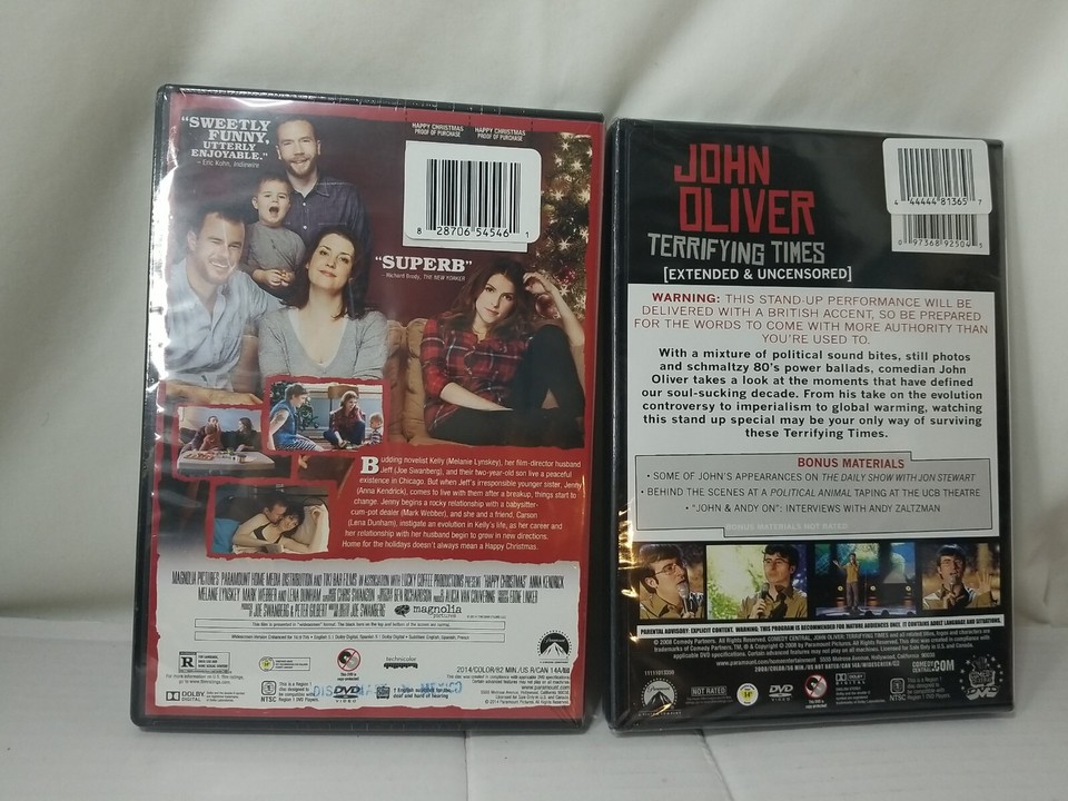 2 comedy DVDs Happy Christmas & JON OLIVER TERRIFYING TIMES Stand Up ...