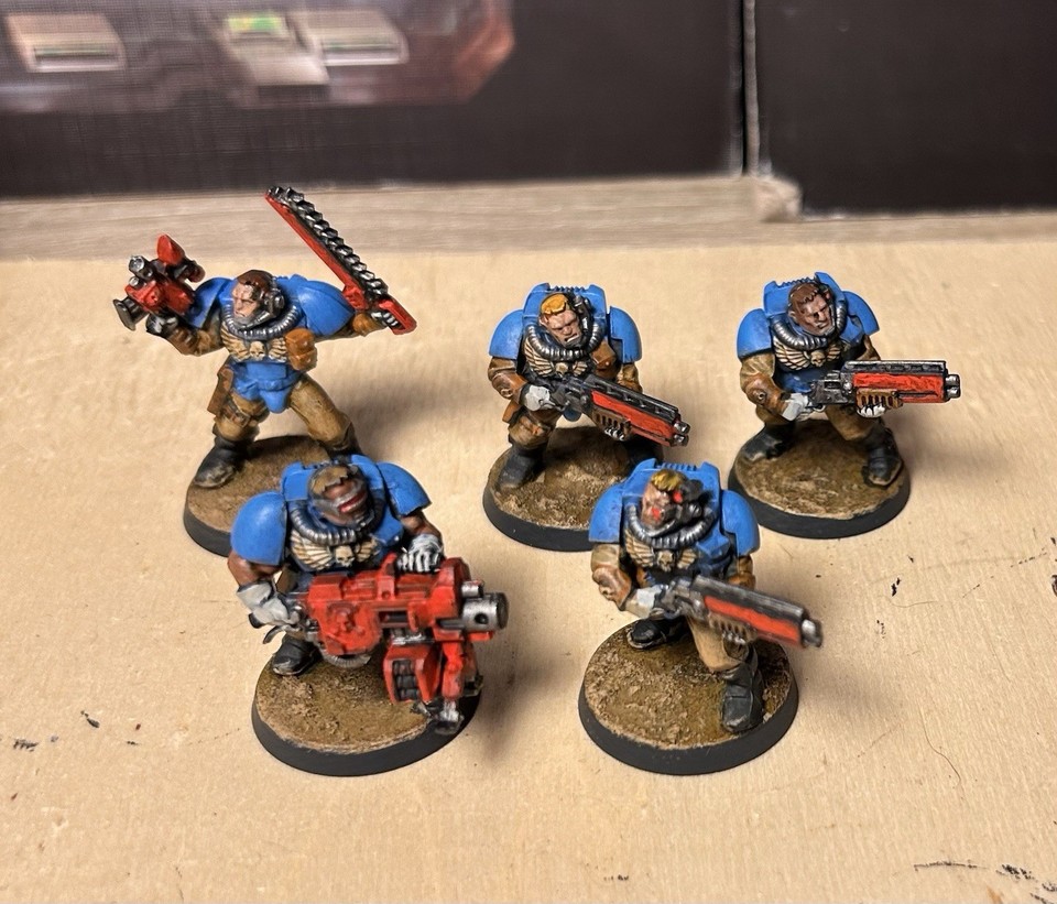 40k Space Marines Scout Squad *painted* Ultramarines | eBay