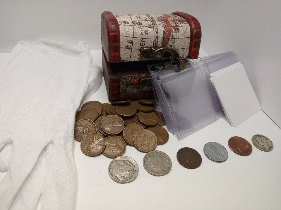 Coin Collecting Starter Kit - 35 coins, 1800s penny, silver, old ...