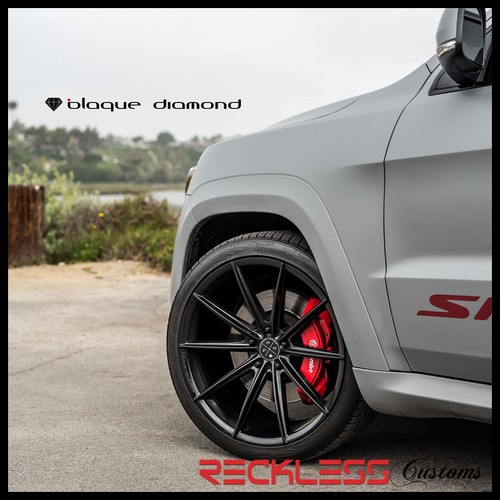 22" BLAQUE DIAMOND BD11 DEEP CONCAVE BLACK WHEELS RIMS FITS FORD ...