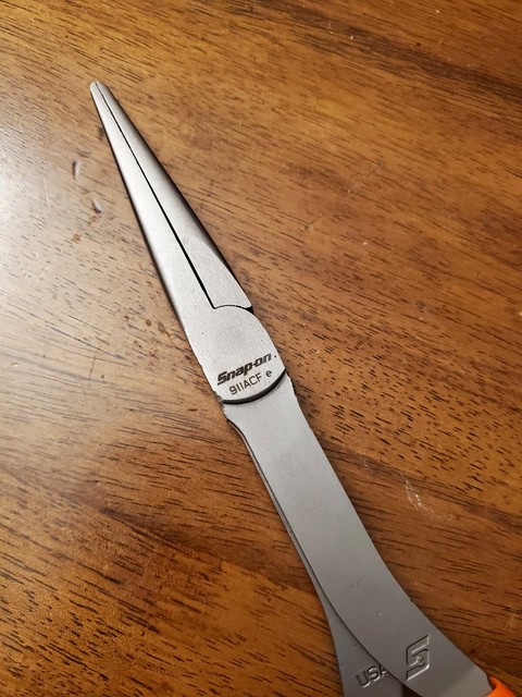 Snap-on 911ACF Long Needle Nose Pliers With Red Handles for sale online ...