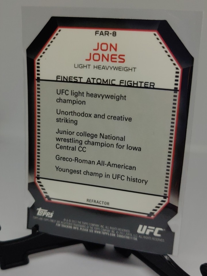 2011 Topps UFC Finest Jon Jones Die Cut Atomic Refractor Insert ...