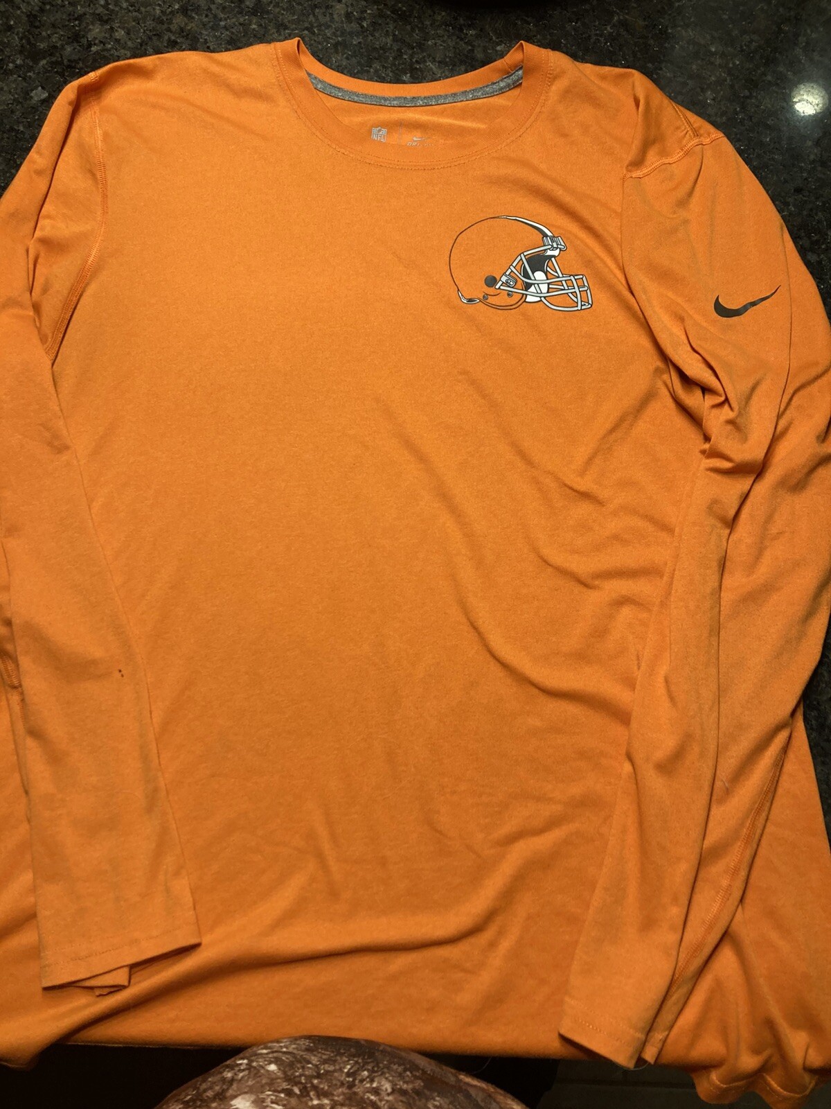 Cleveland Browns Nike Dri Fit Long Sleeve Orange NFL Football Apparel ...